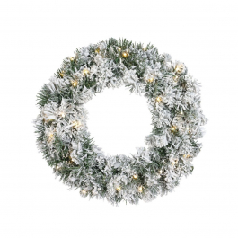 Corona Natalizia Innevata con LED Imperial – Luci Calde e 8 Funzioni