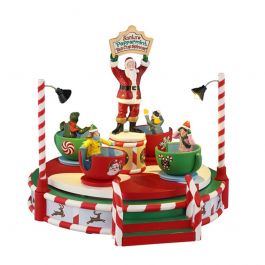 Lemax Santa's Peppermint Teacup Spinner - Giostra Natalizia a Batteria